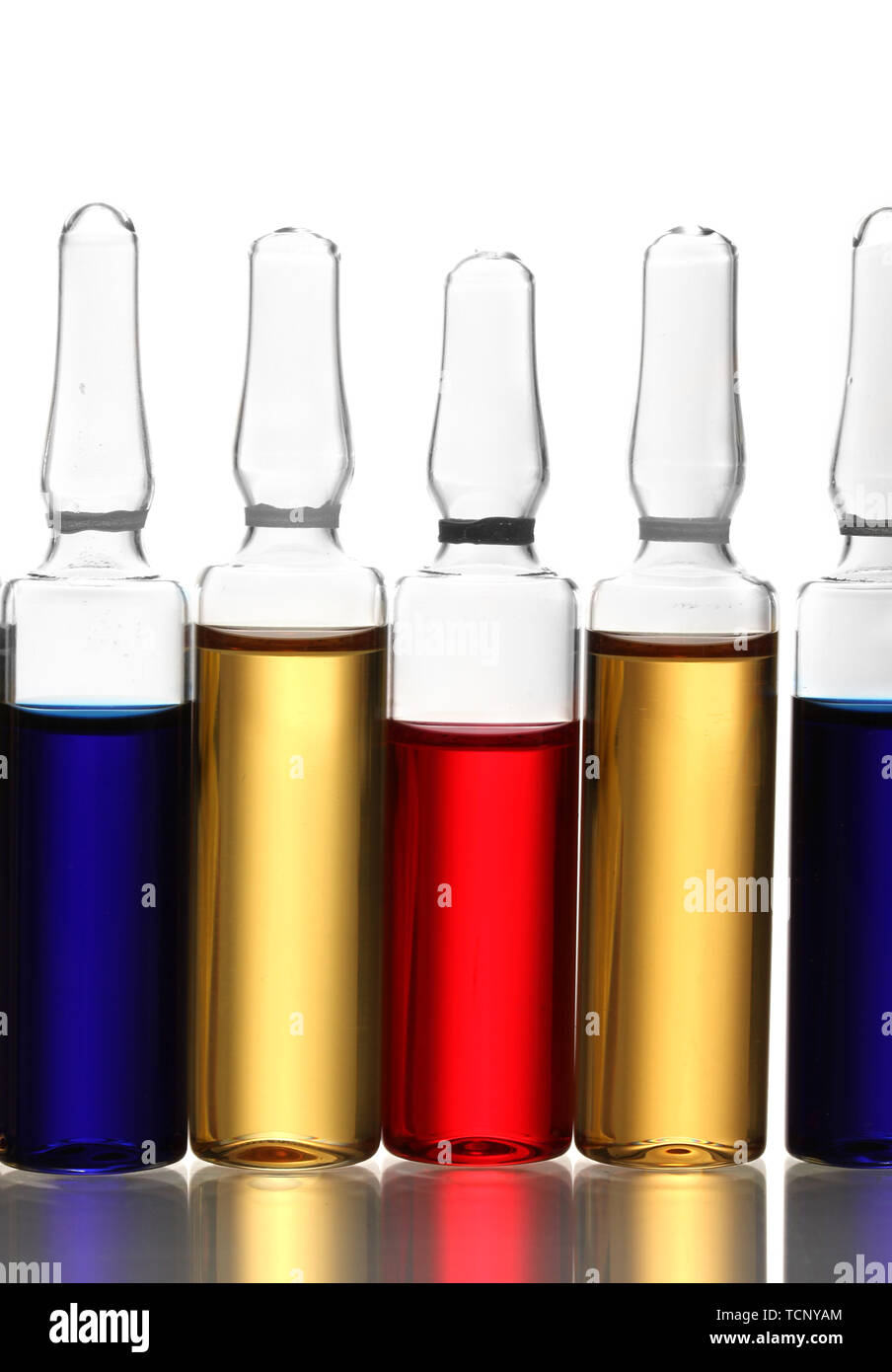 medical ampules with bright liquid, isolated on white Stock Photo - Alamy