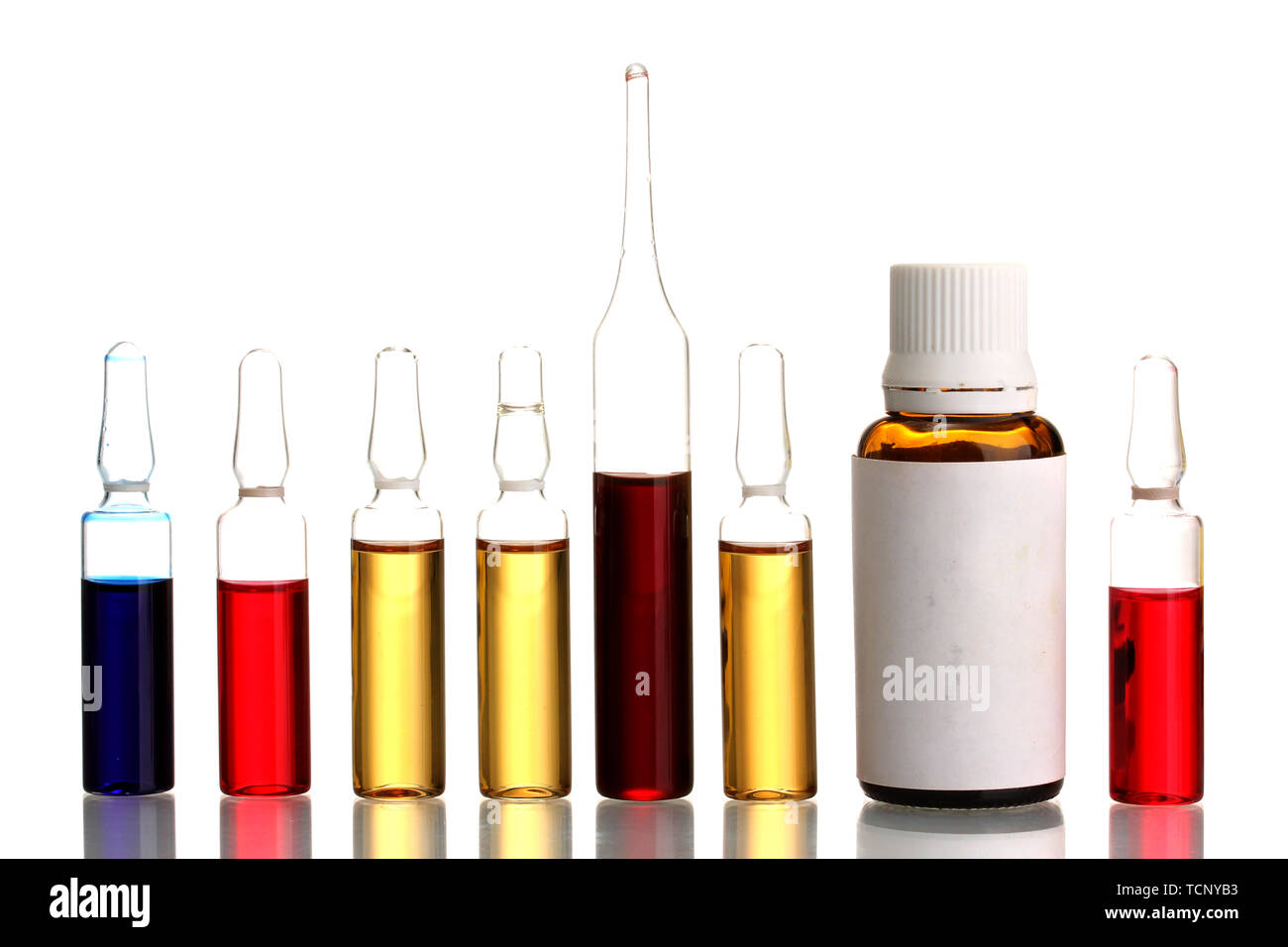 medical ampules and bottle, isolated on white Stock Photo - Alamy