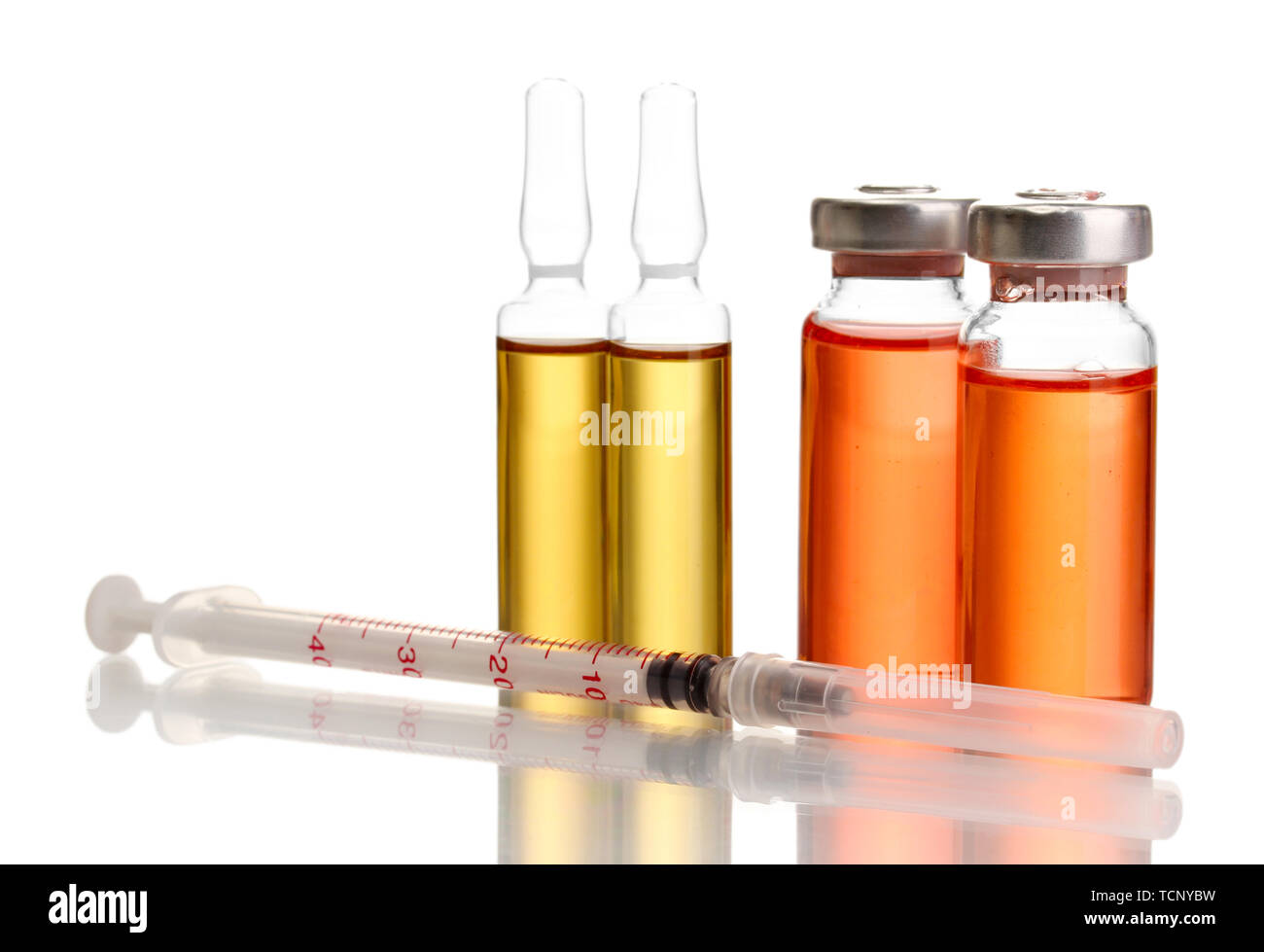 medical ampules and syringes, isolated on white Stock Photo - Alamy
