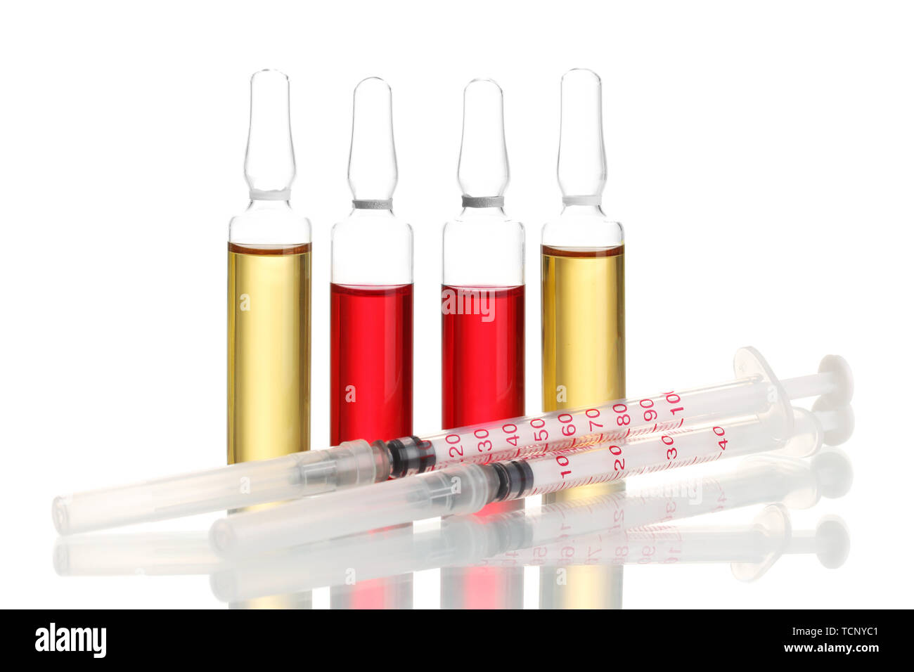 medical ampules and syringes, isolated on white Stock Photo - Alamy