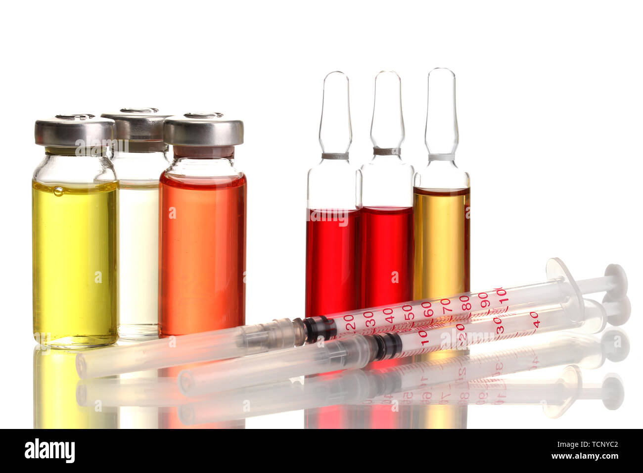 medical ampules and syringes, isolated on white Stock Photo - Alamy