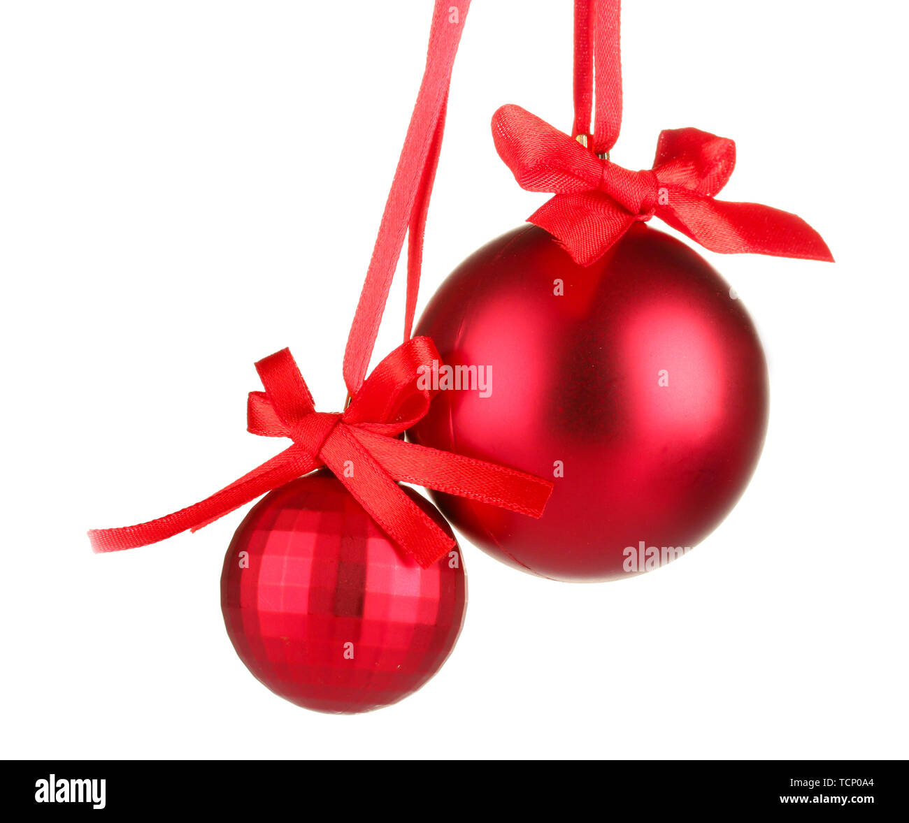 beautiful red Christmas balls isolated on white Stock Photo - Alamy