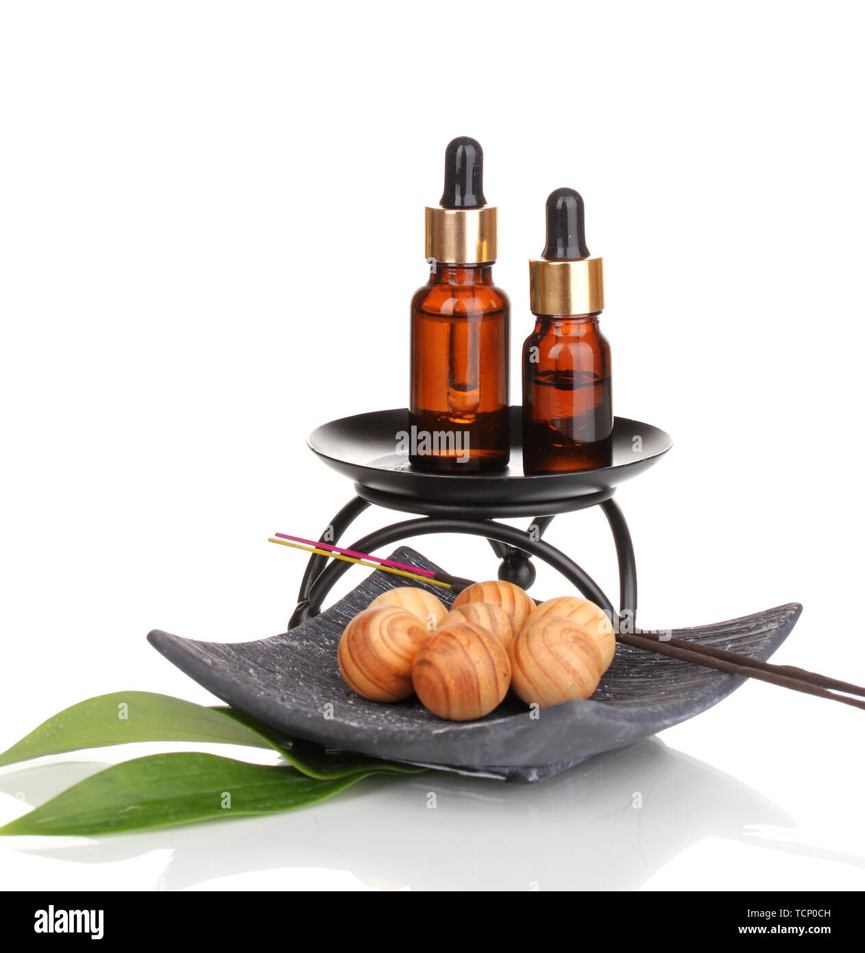 aromatherapy setting isolated on white Stock Photo - Alamy