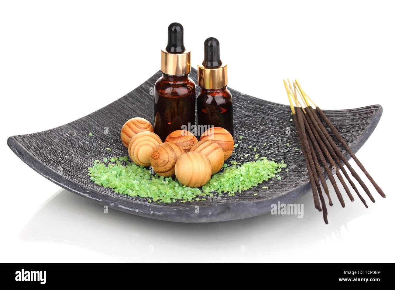 aromatherapy setting isolated on white Stock Photo - Alamy