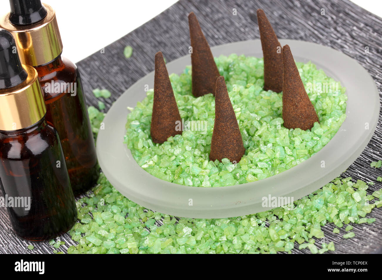 aromatherapy setting close-up Stock Photo - Alamy