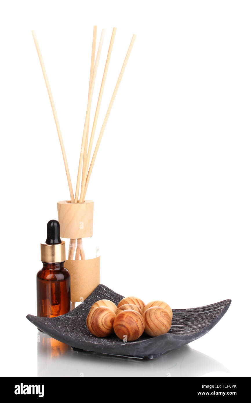 aromatherapy setting isolated on white Stock Photo - Alamy