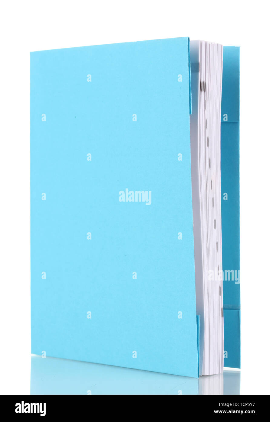 Blue book isolated on white Stock Photo - Alamy