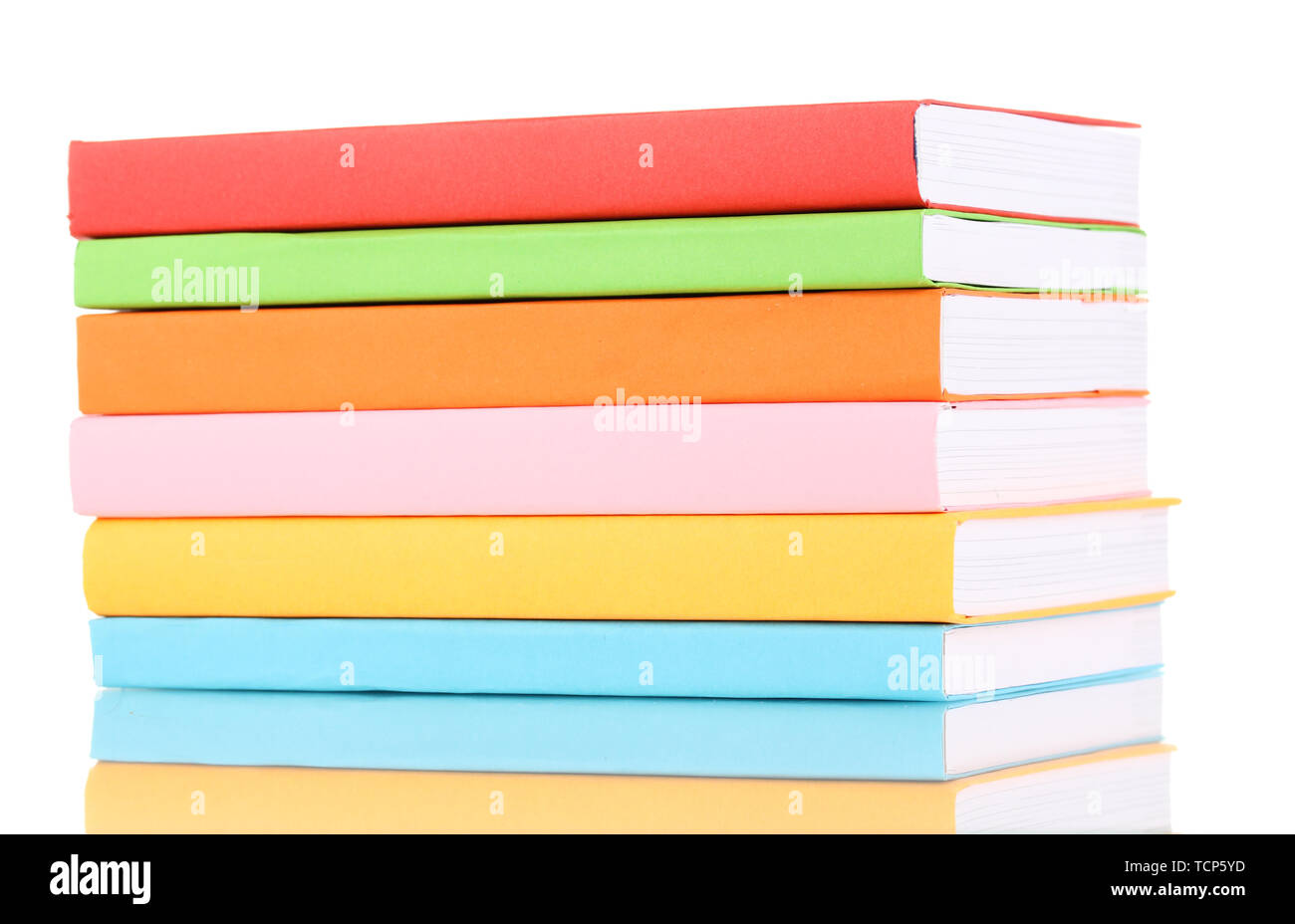 Stack of multicolor books isolated on white Stock Photo - Alamy