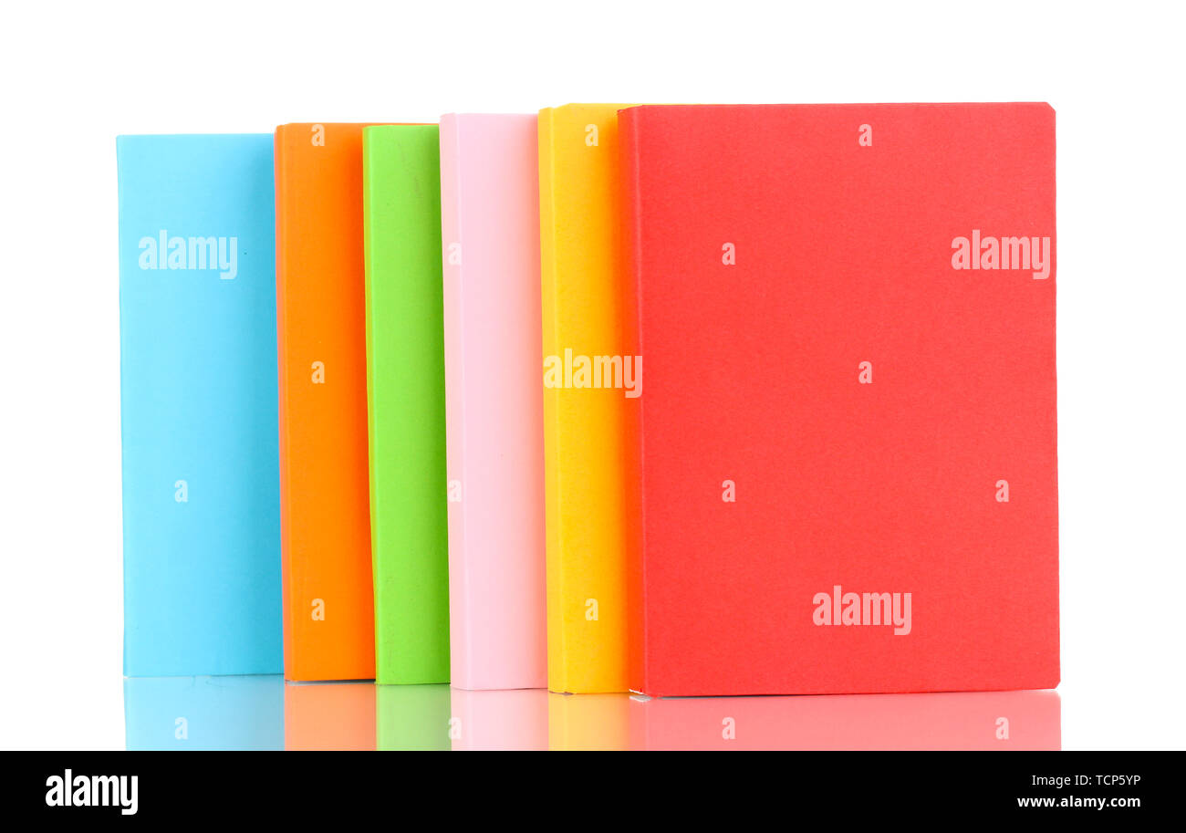 Stack of multicolor books isolated on white Stock Photo - Alamy