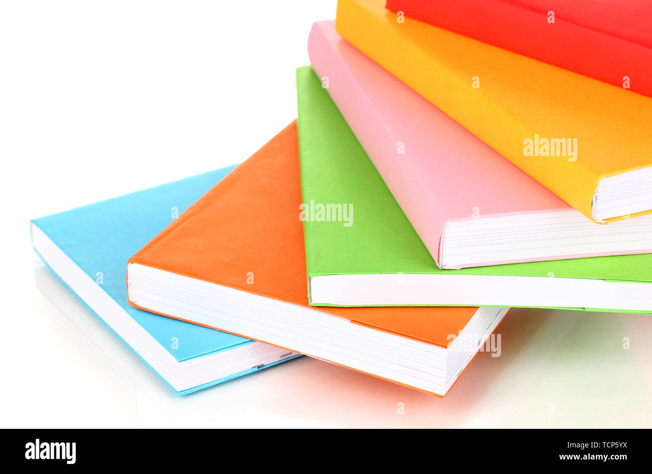 Stack of multicolor books isolated on white Stock Photo - Alamy