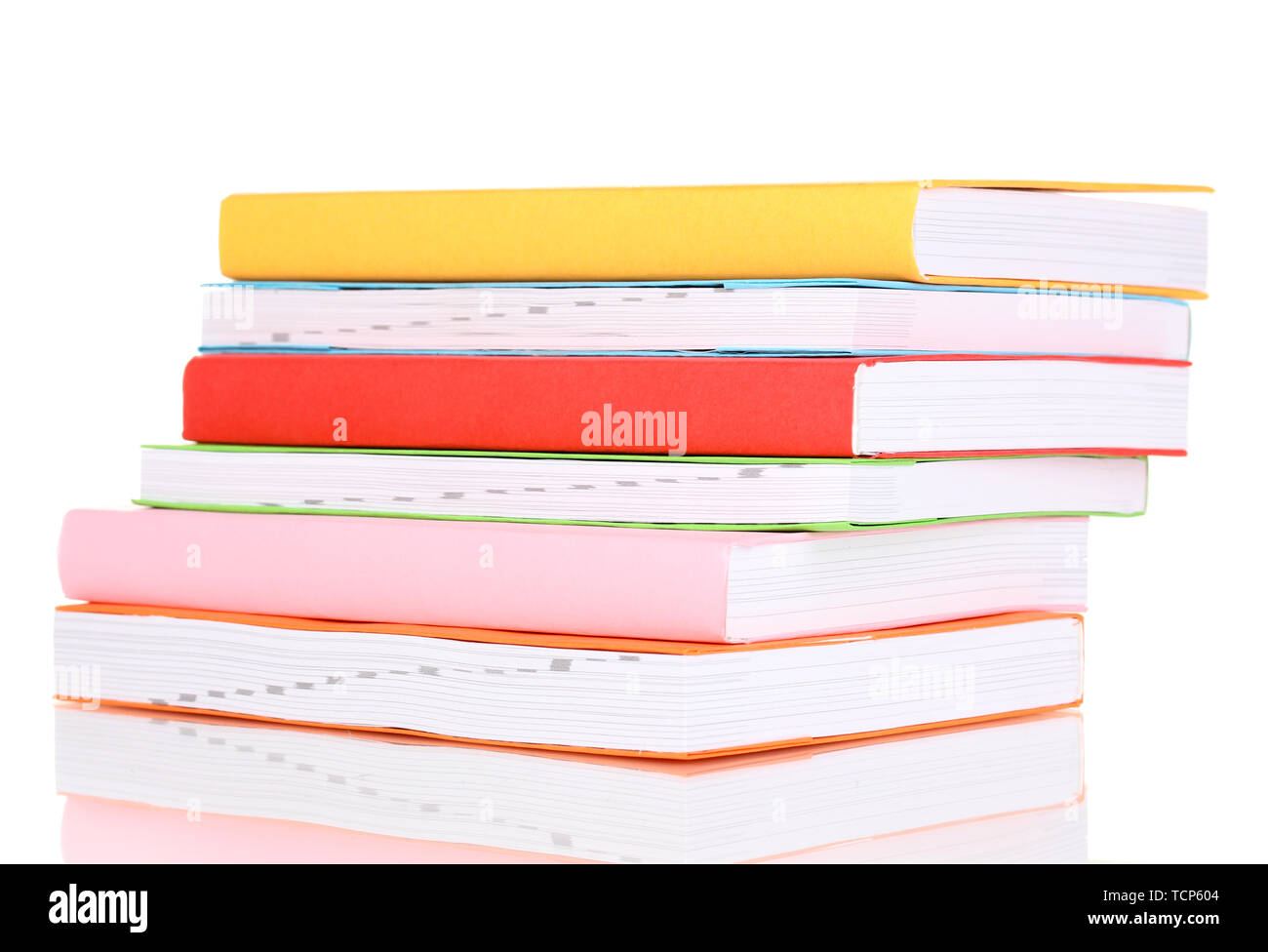 Stack of multicolor books isolated on white Stock Photo - Alamy