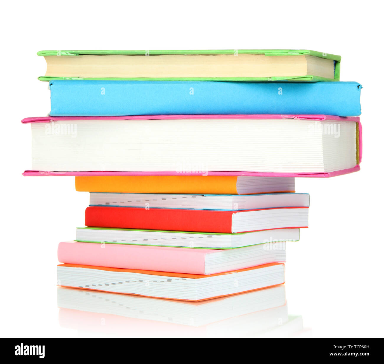 Stack of multicolor books isolated on white Stock Photo - Alamy