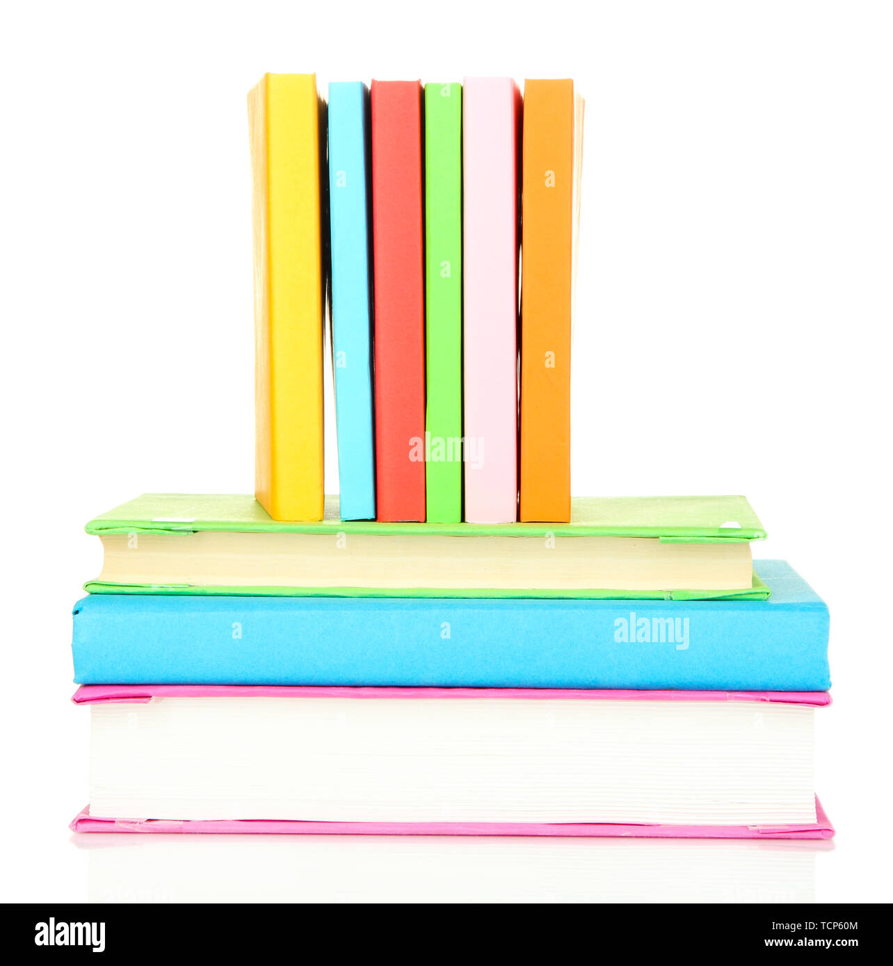 Stack of multicolor books isolated on white Stock Photo - Alamy