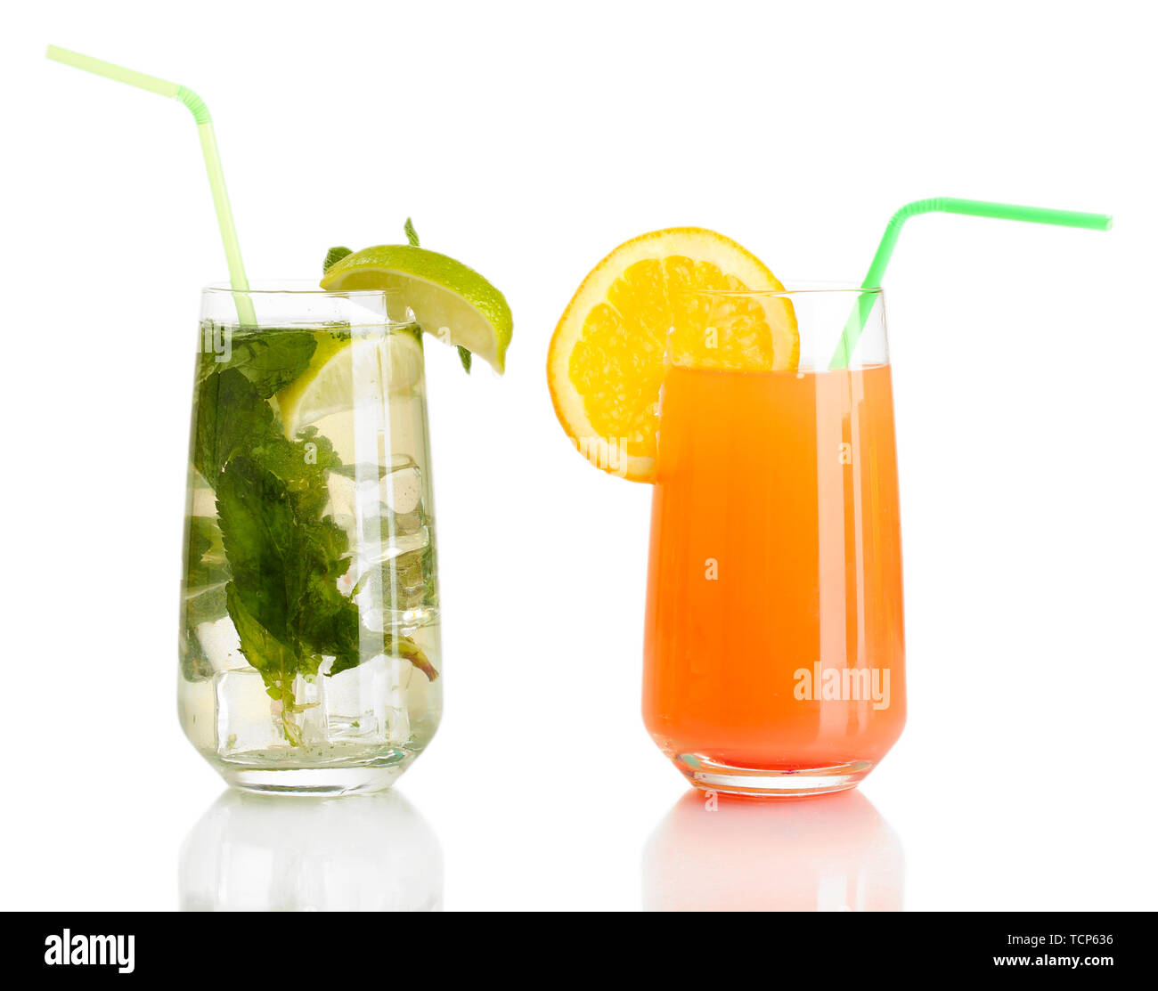 Two cocktails isolated on white Stock Photo - Alamy