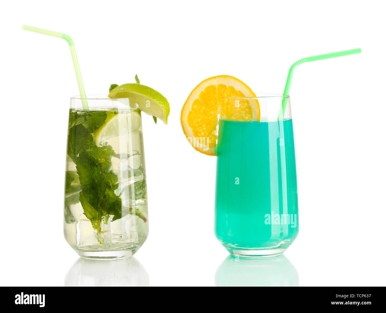 Two cocktails isolated on white Stock Photo - Alamy