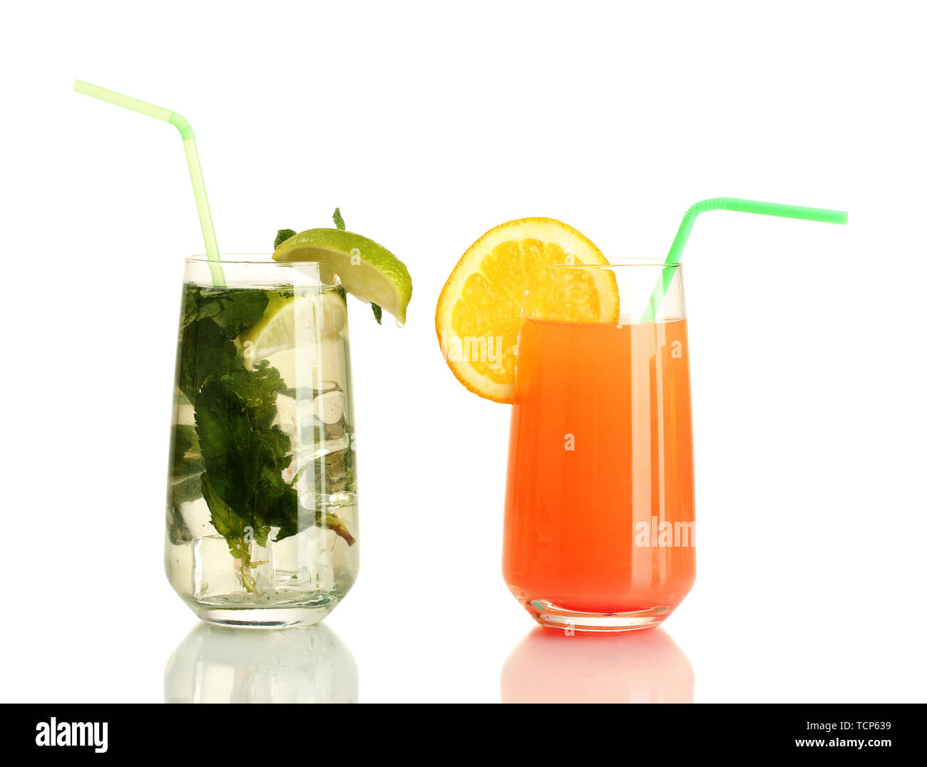 Two cocktails isolated on white Stock Photo - Alamy