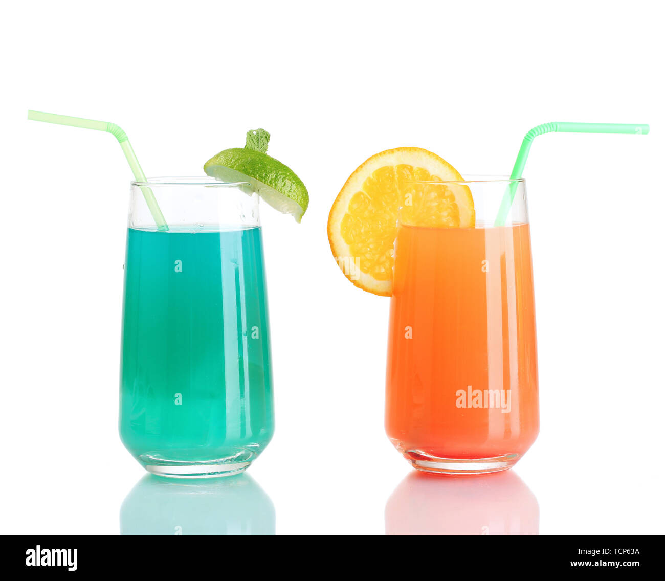 Two cocktails isolated on white Stock Photo - Alamy