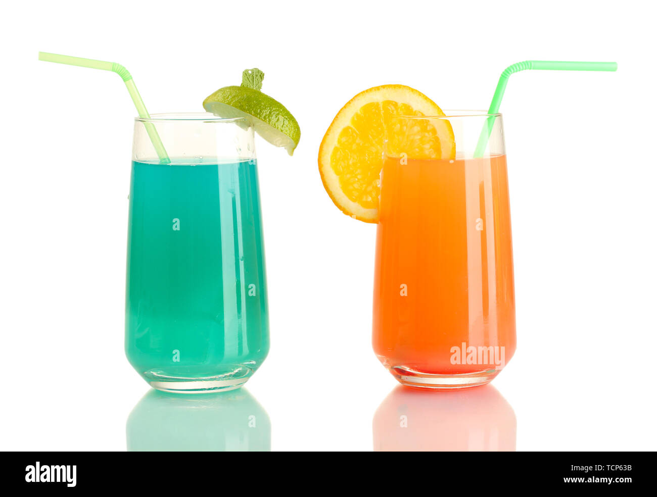 Two cocktails isolated on white Stock Photo - Alamy