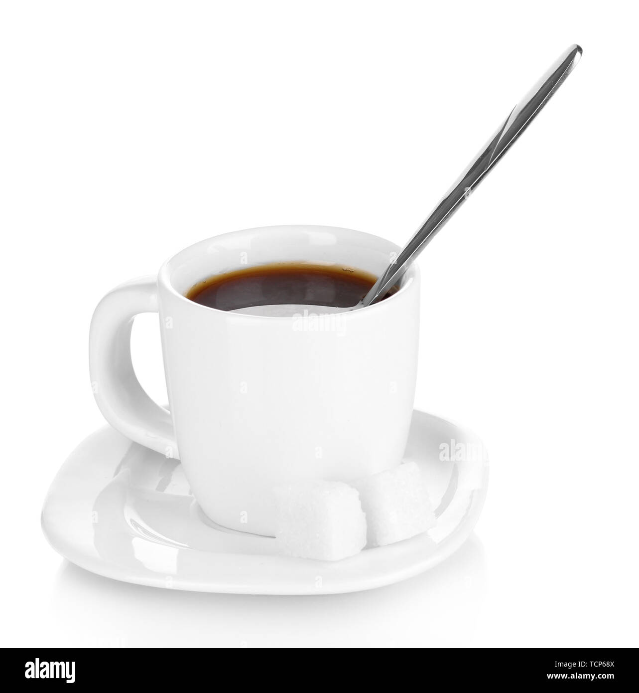 A cup of strong coffee isolated on white Stock Photo - Alamy