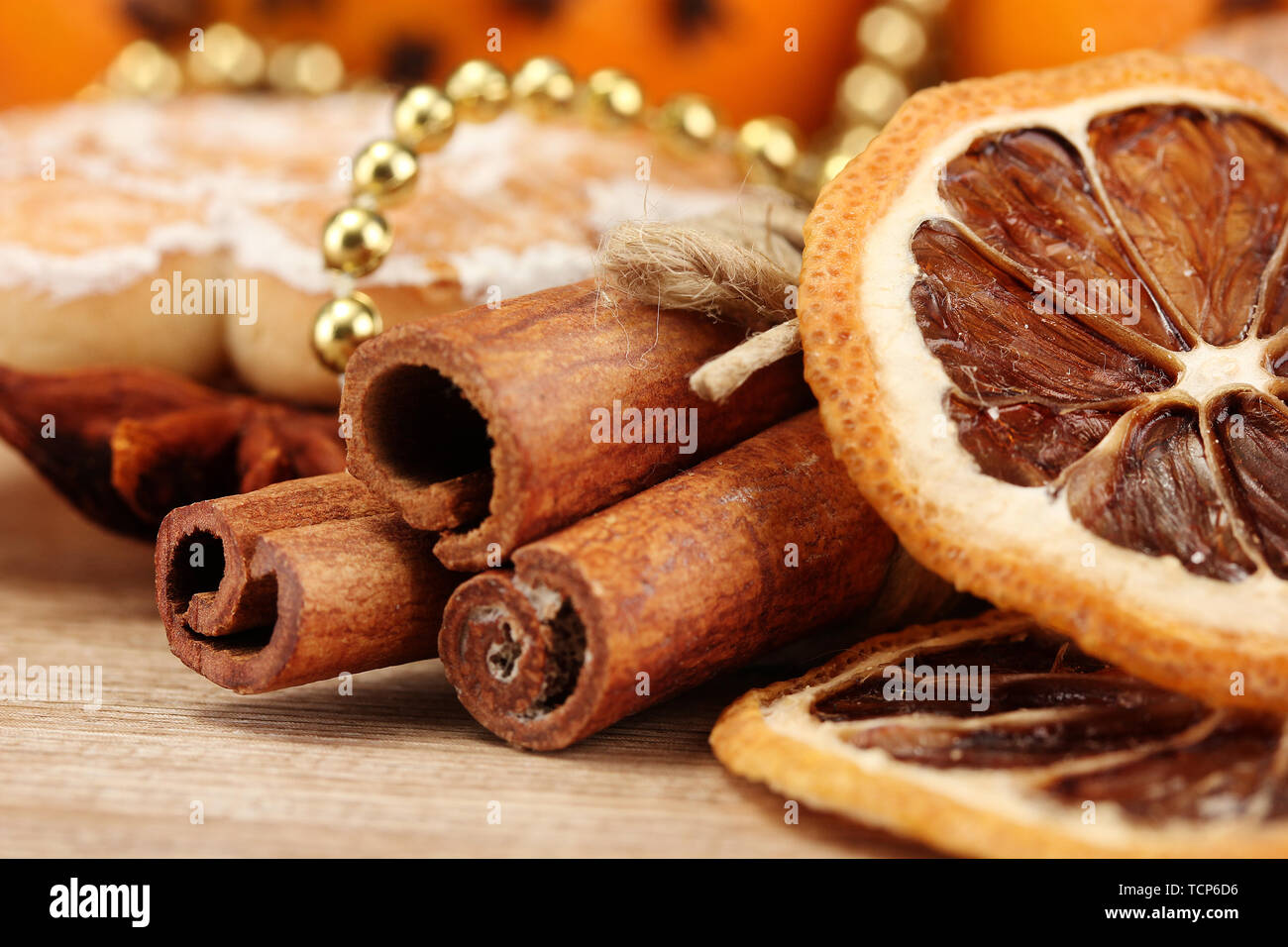 beautiful christmas background with spices Stock Photo - Alamy