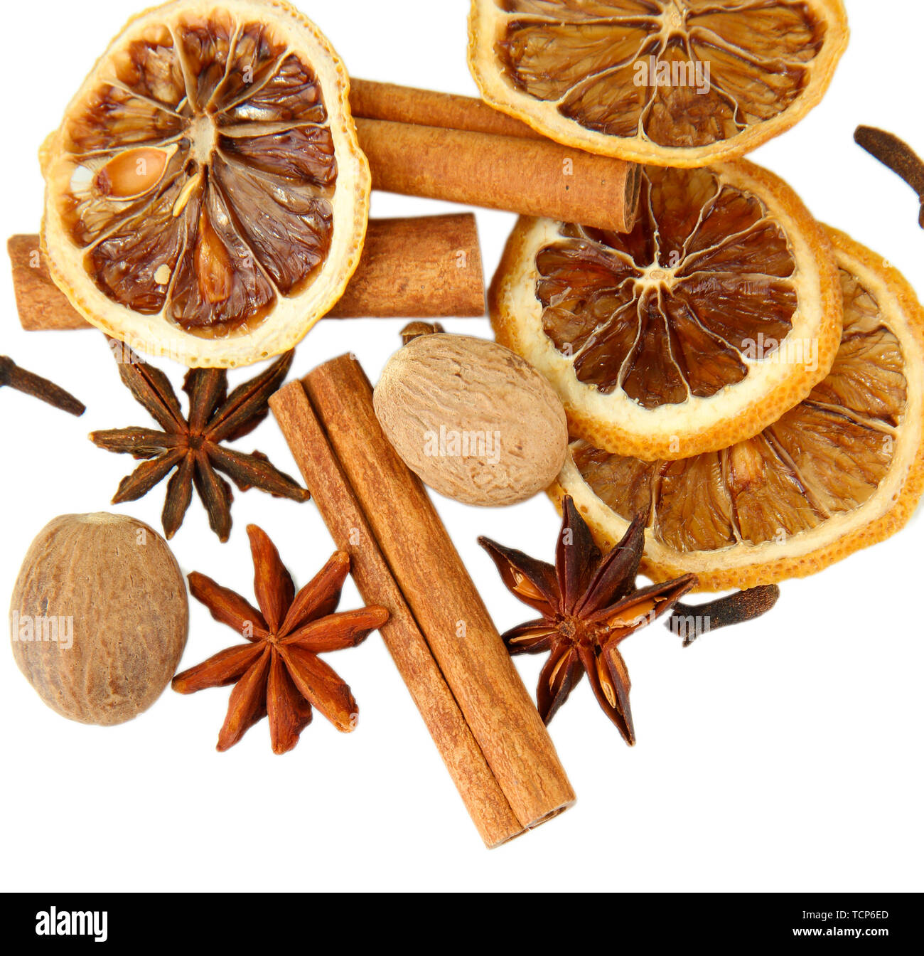 composition of christmas spices, isolated on white Stock Photo - Alamy