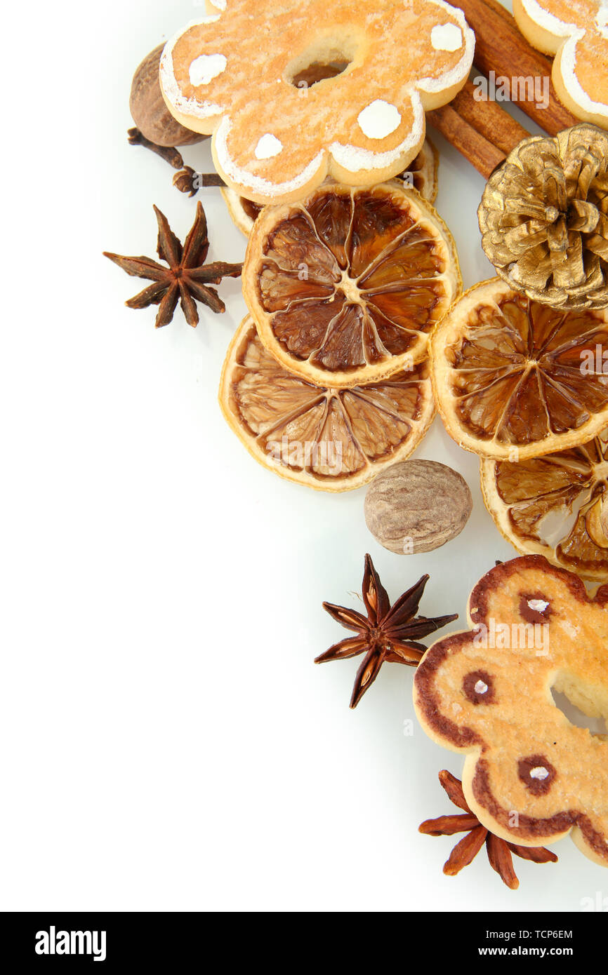 composition of christmas spices, isolated on white Stock Photo - Alamy