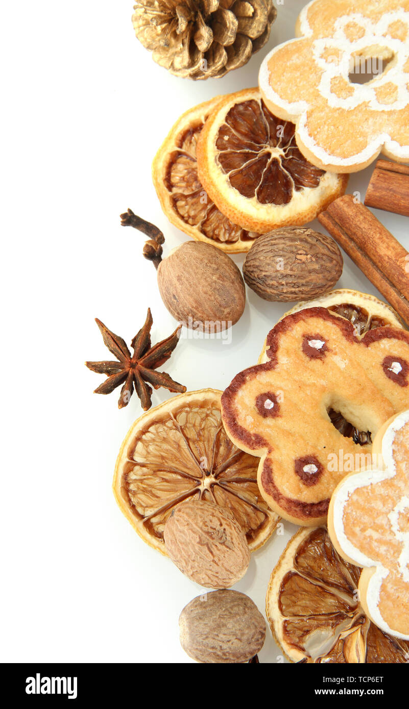 composition of christmas spices, isolated on white Stock Photo - Alamy