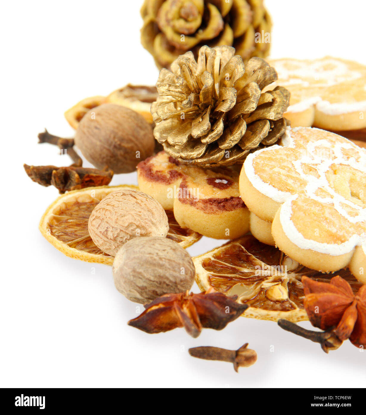 composition of christmas spices, isolated on white Stock Photo - Alamy