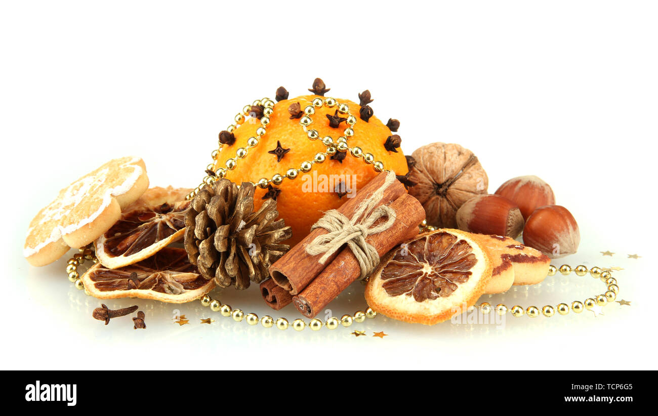 composition of christmas spices, isolated on white Stock Photo - Alamy