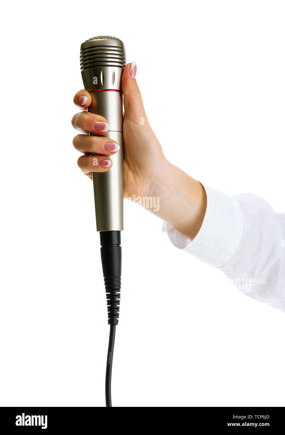 Hand microphone cable Cut Out Stock Images & Pictures - Alamy