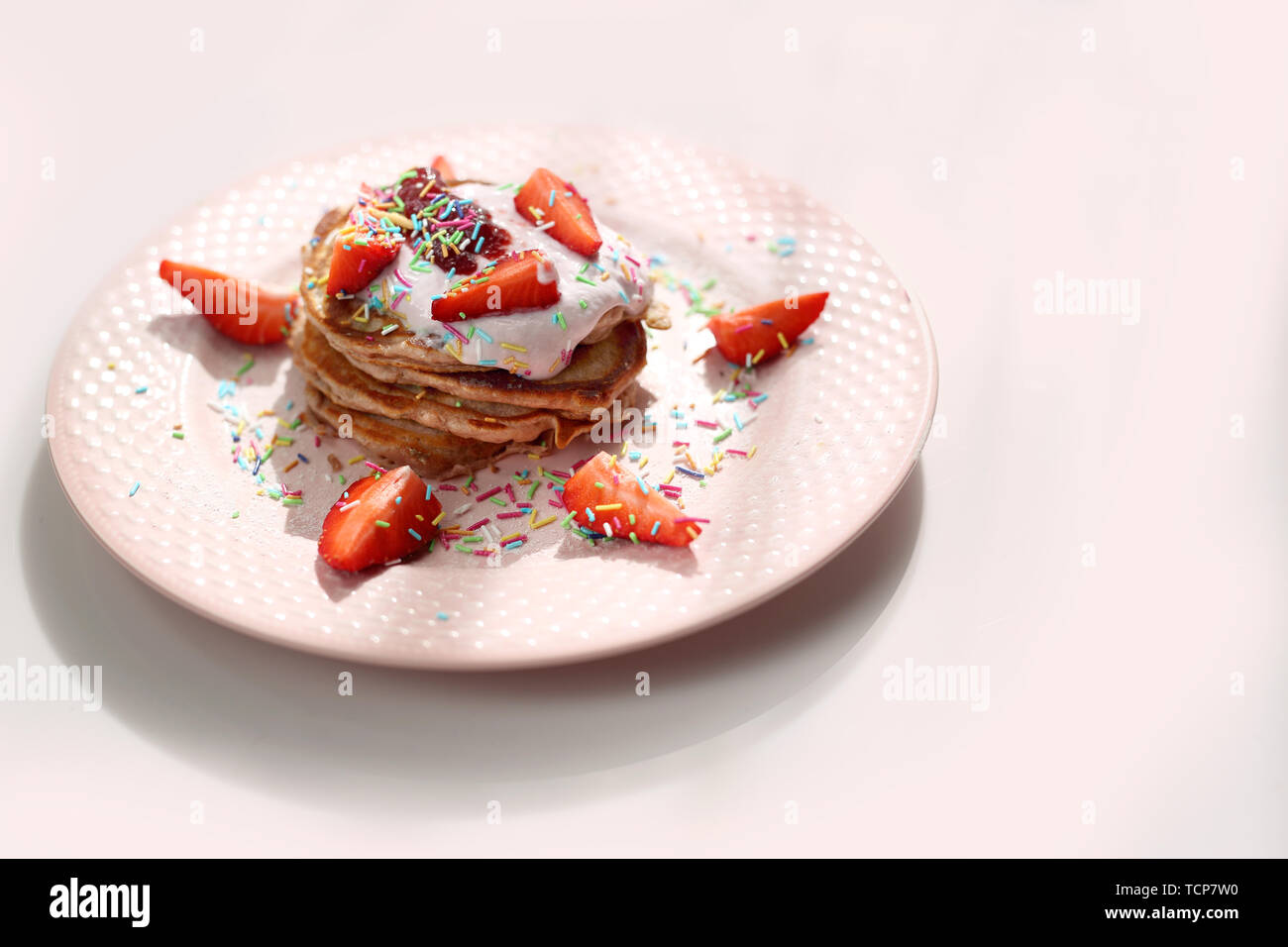 Traditional home-made pancakes, sweet, nutritious breakfast. horizontal ...