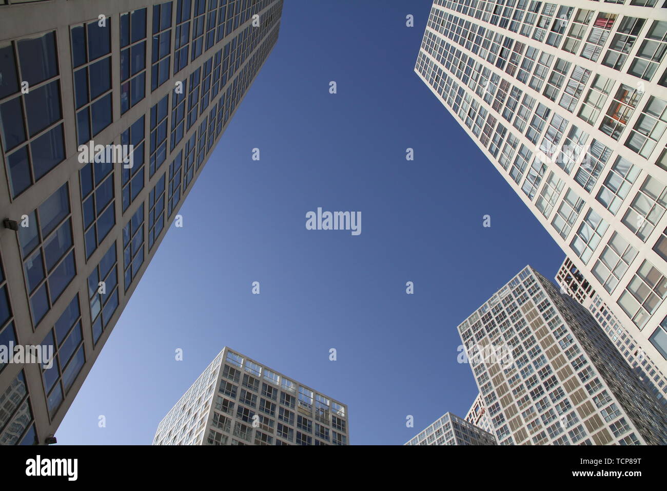 Look up at the office building Stock Photo - Alamy