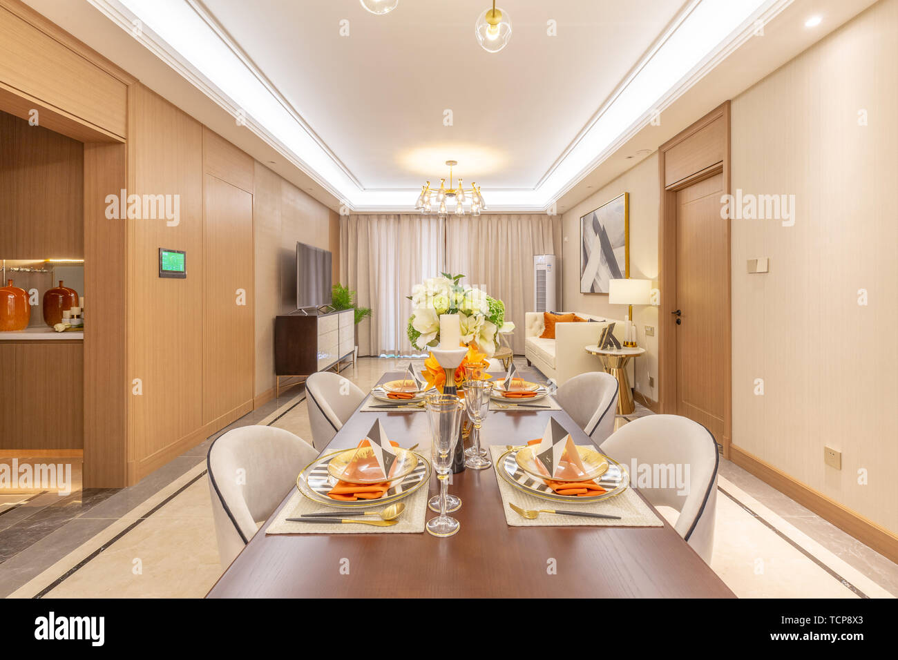 Design of Internal Space of Model Room of Modern Home Restaurant Stock ...