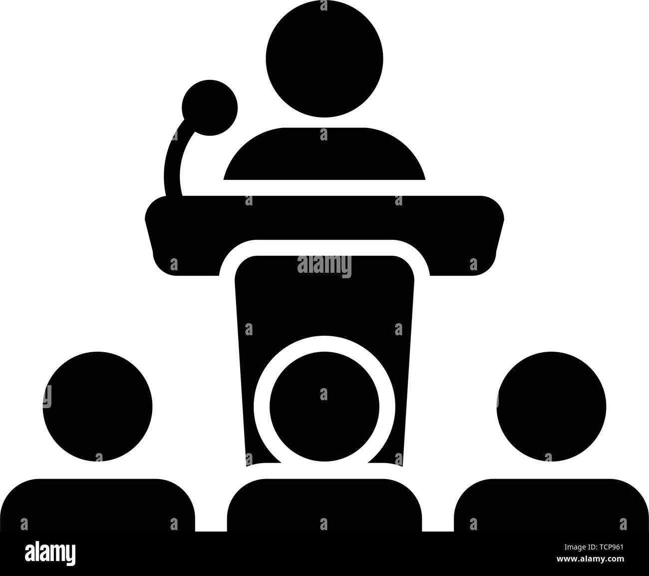 Speech icon vector male person on podium symbol for public speaking on ...