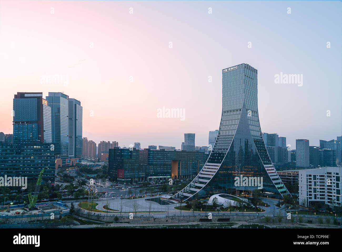 Chengdu European Center Architecture Stock Photo - Alamy