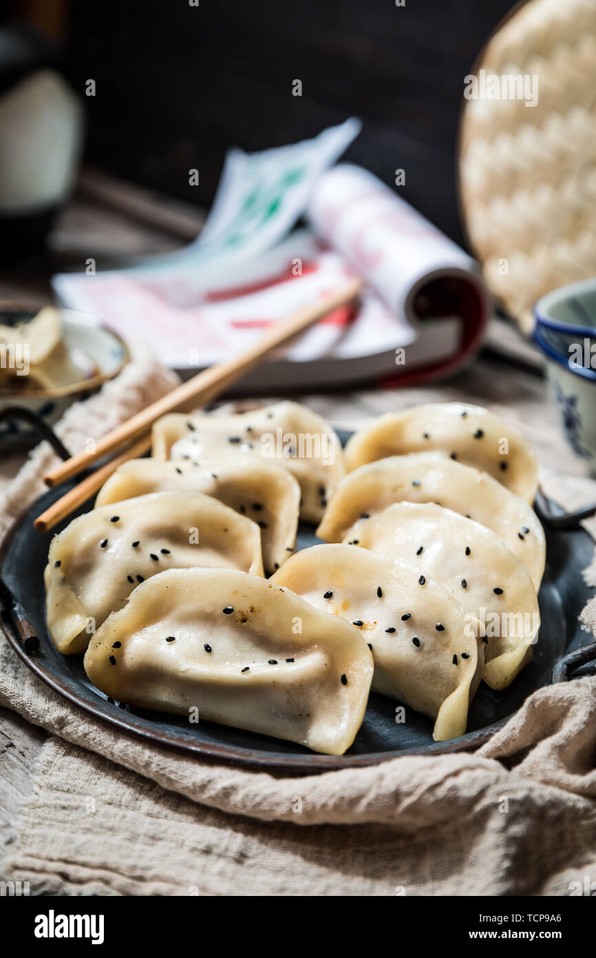 Shanghai traditional snack pot stickers Stock Photo - Alamy