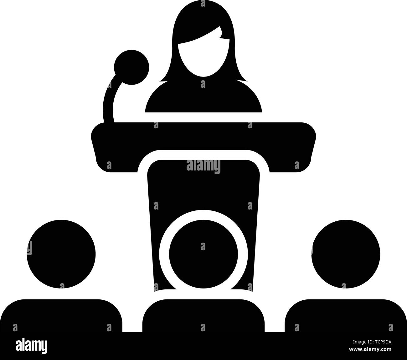 Female speaker podium Black and White Stock Photos & Images - Alamy