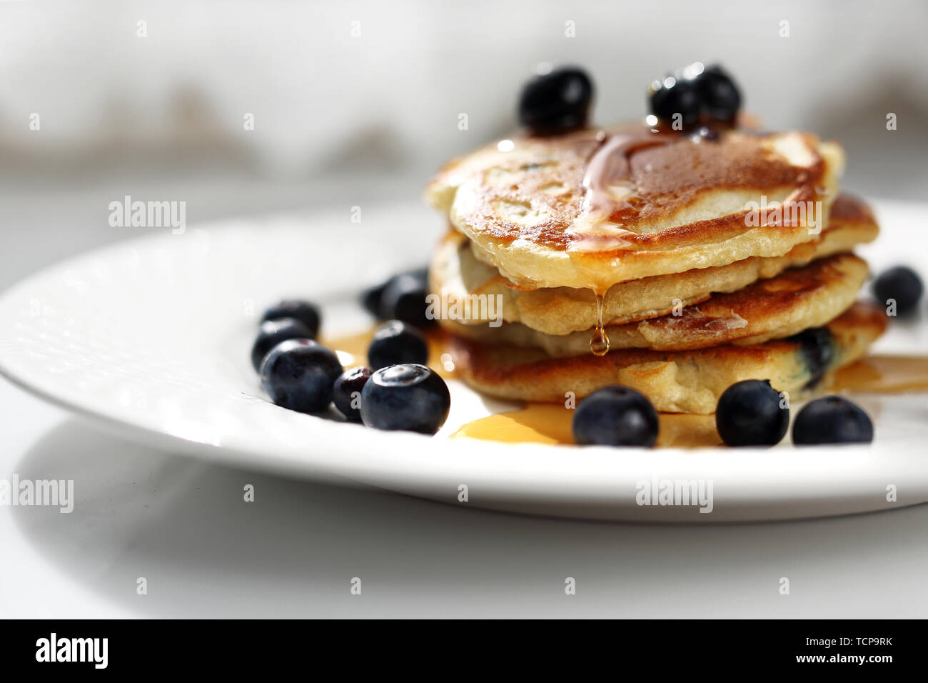 Traditional home-made pancakes, sweet, nutritious breakfast. horizontal ...