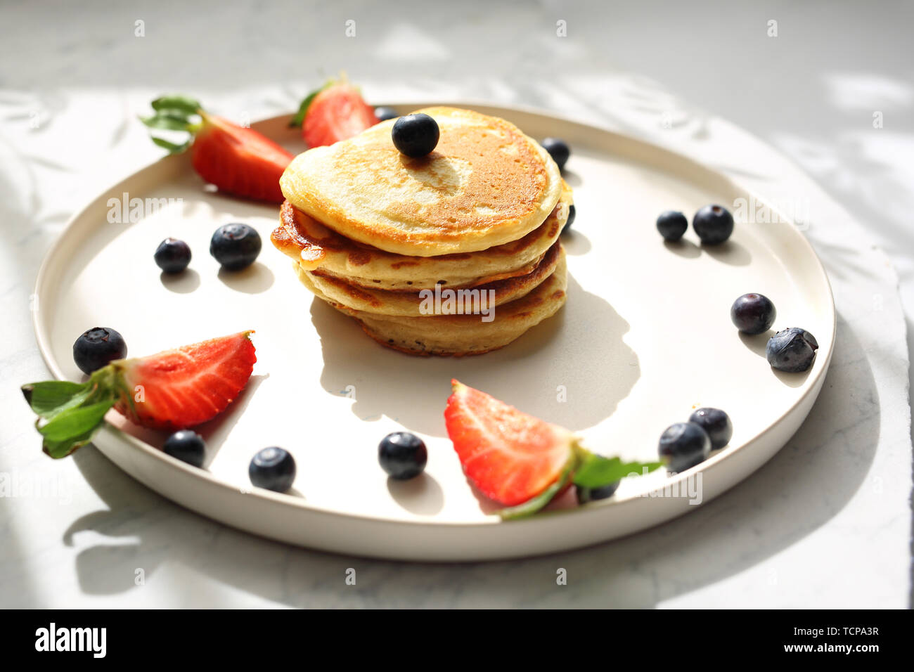 Traditional home-made pancakes, sweet, nutritious breakfast. horizontal ...