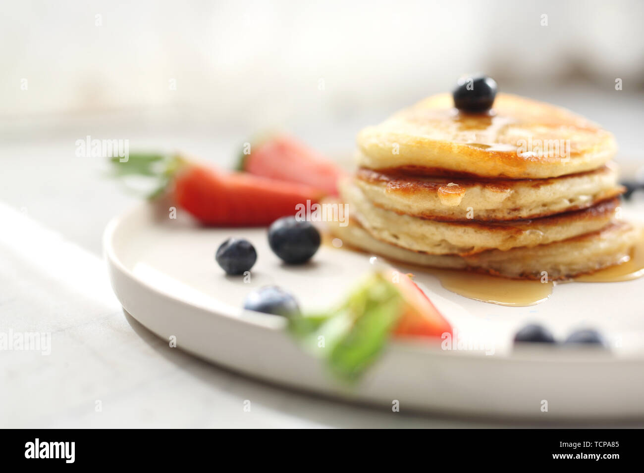 Traditional home-made pancakes, sweet, nutritious breakfast. horizontal ...