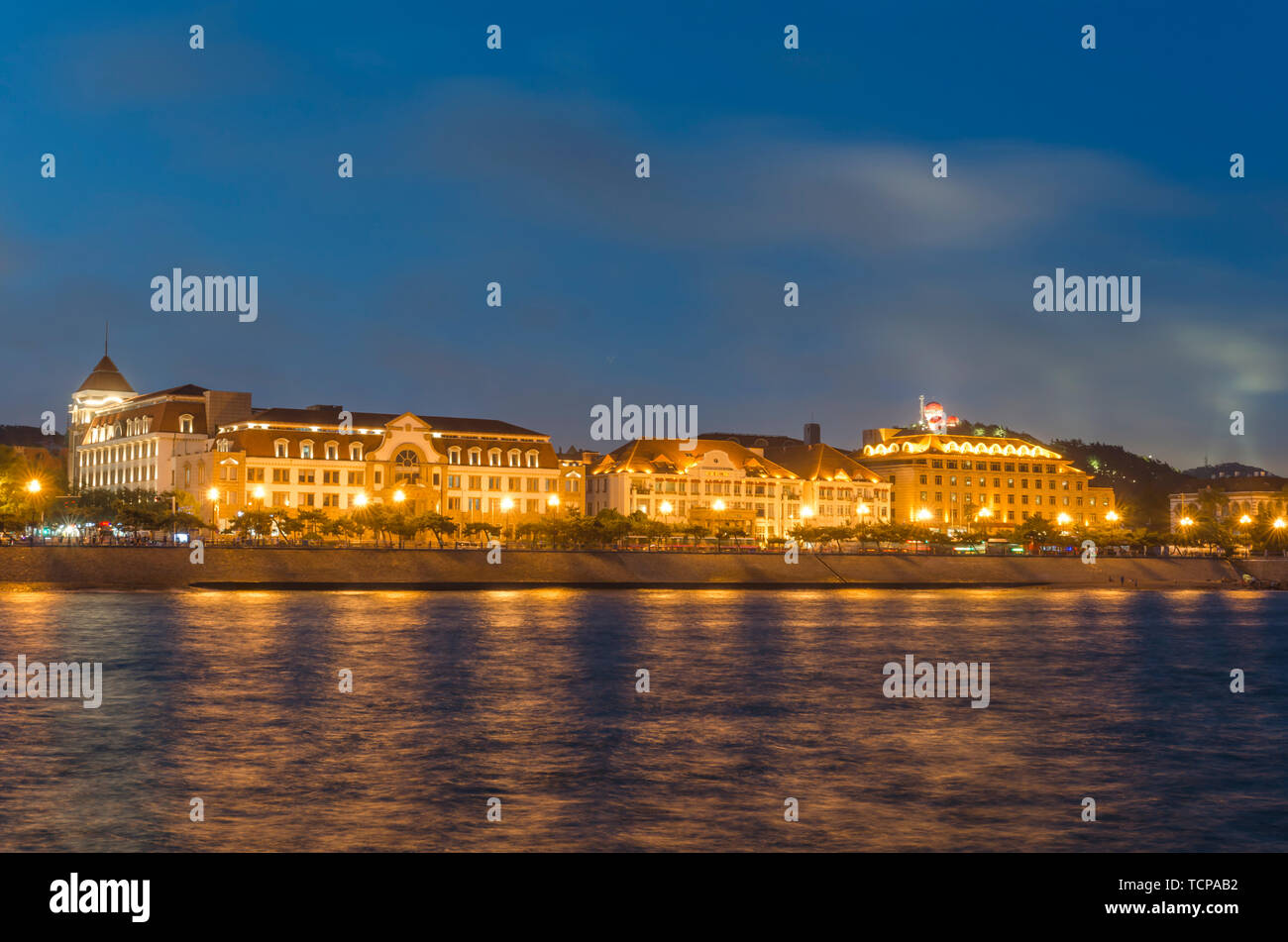 Night view of Qingdao German-style architecture Stock Photo - Alamy