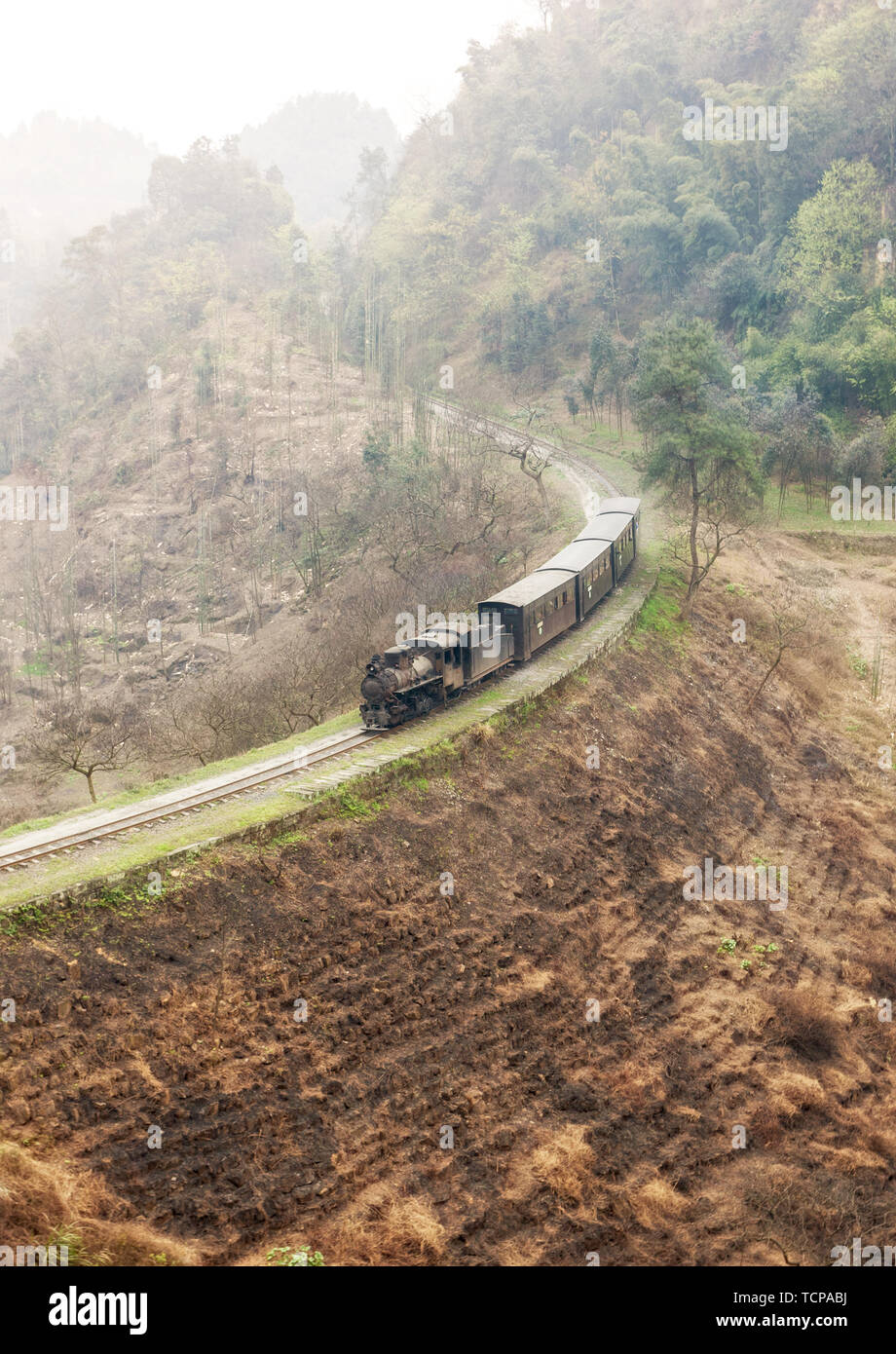 Sichuan for Jiayang small train Stock Photo - Alamy