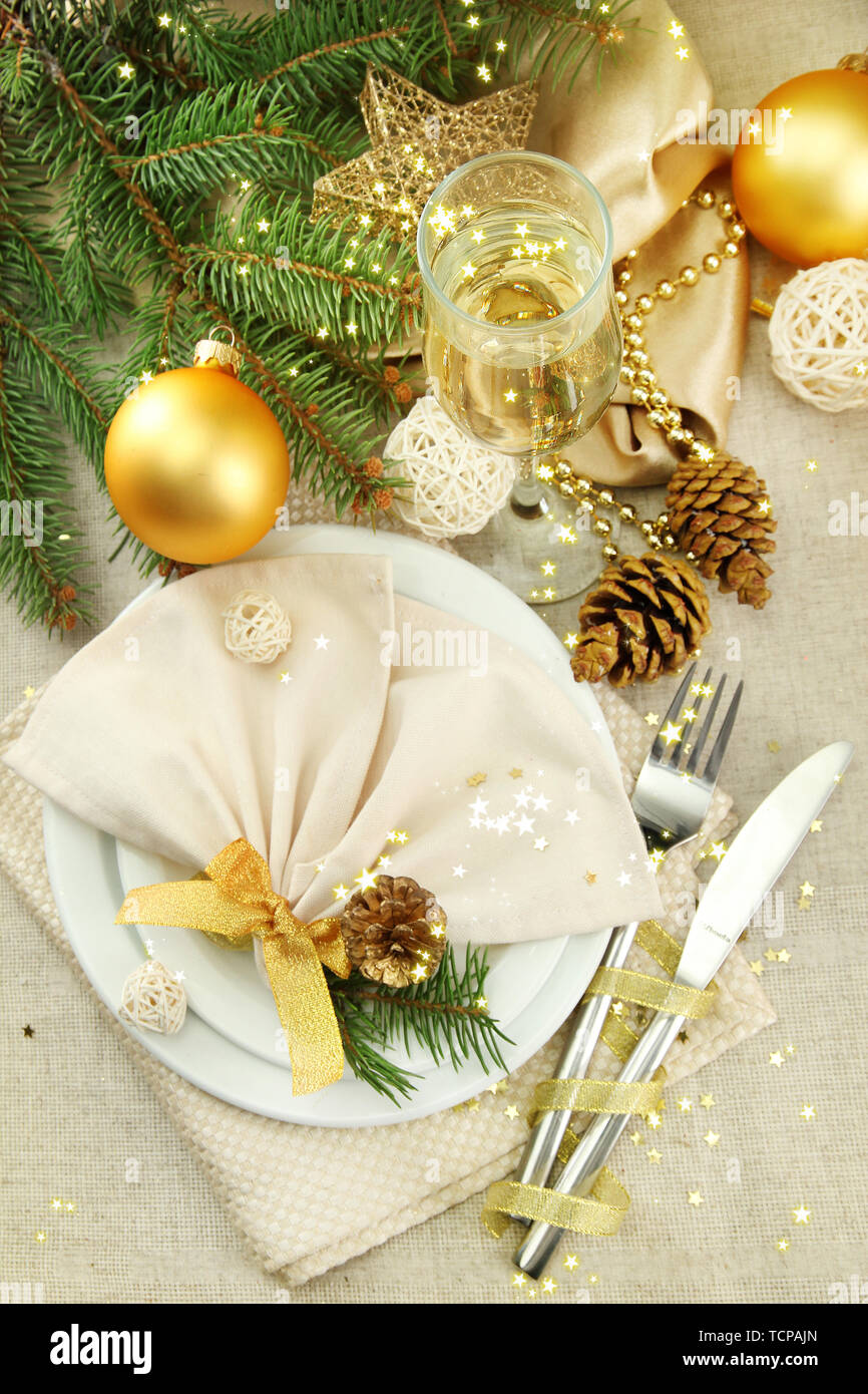 Beautiful Christmas setting, close up Stock Photo - Alamy