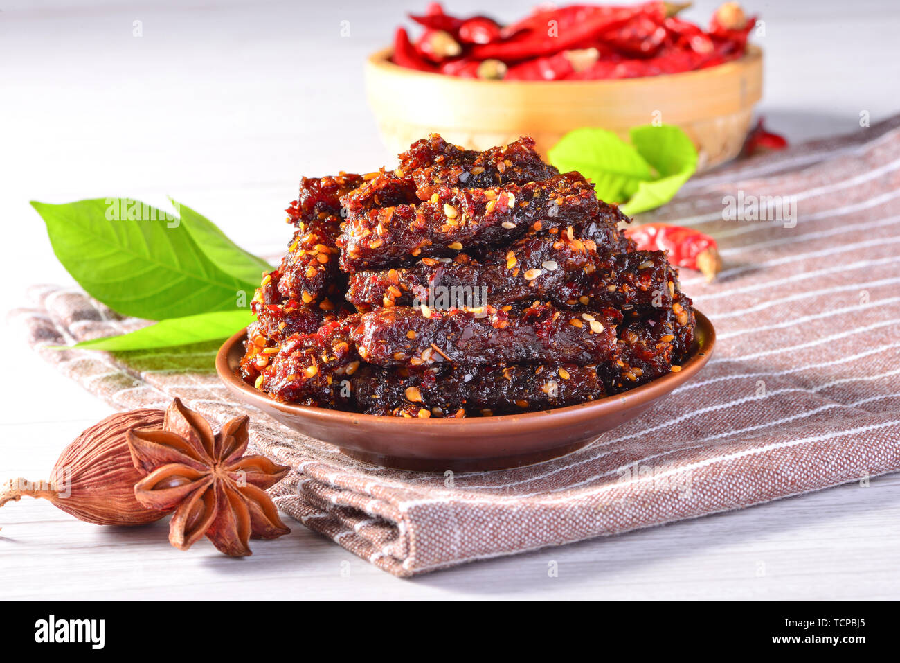 Spicy beef strips Stock Photo - Alamy