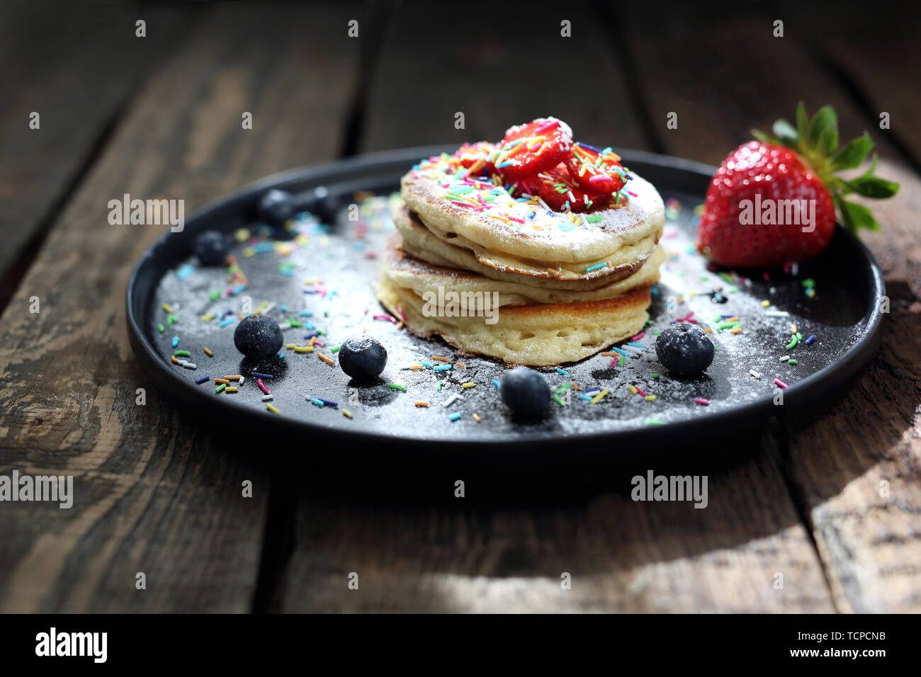 Traditional home-made pancakes, sweet, nutritious breakfast. horizontal ...