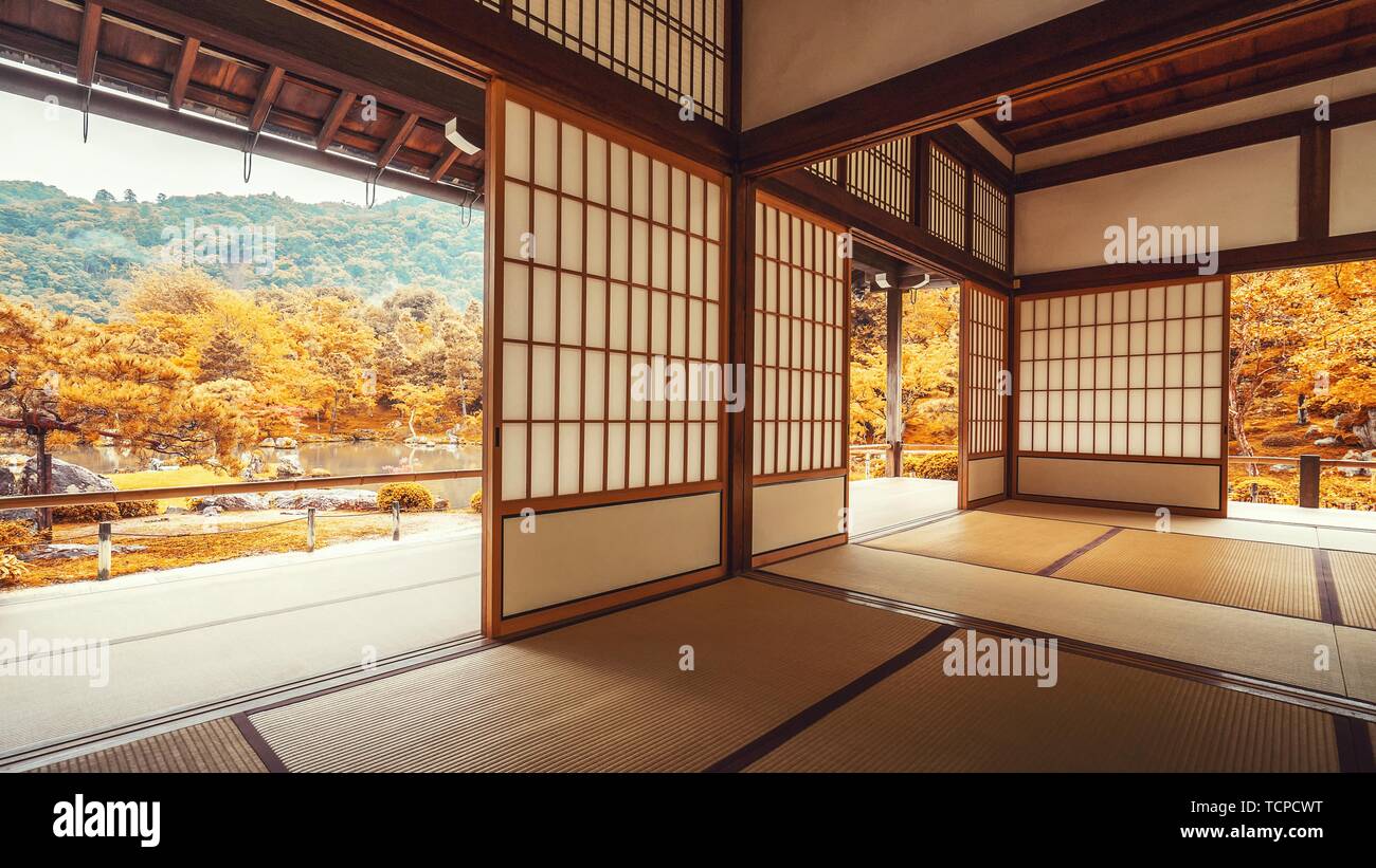 Japanese architectural courtyard Stock Photo - Alamy