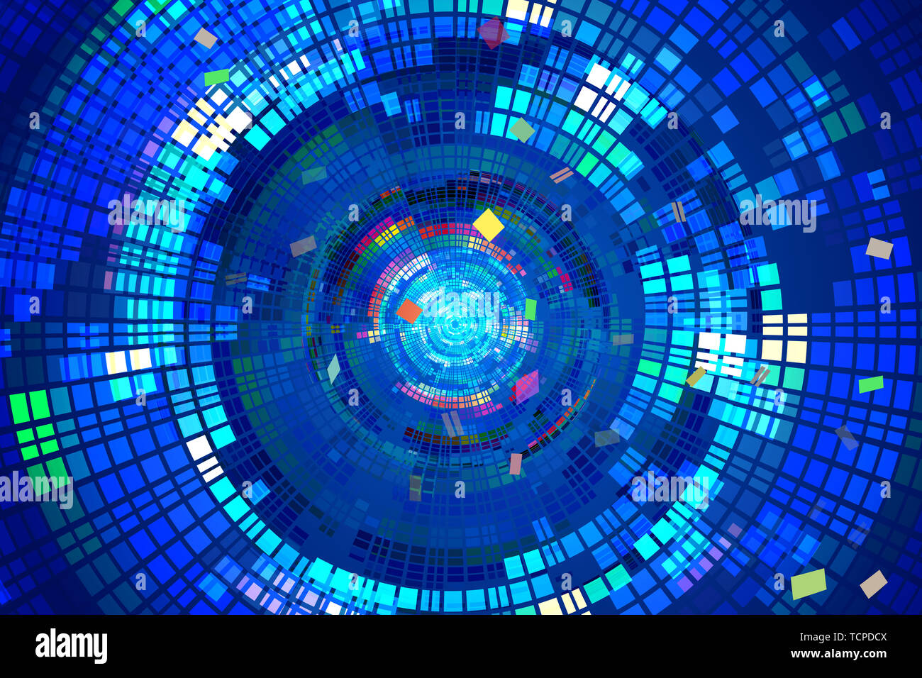 Blue-blue fragment composition rotation sci-fi future abstract ...