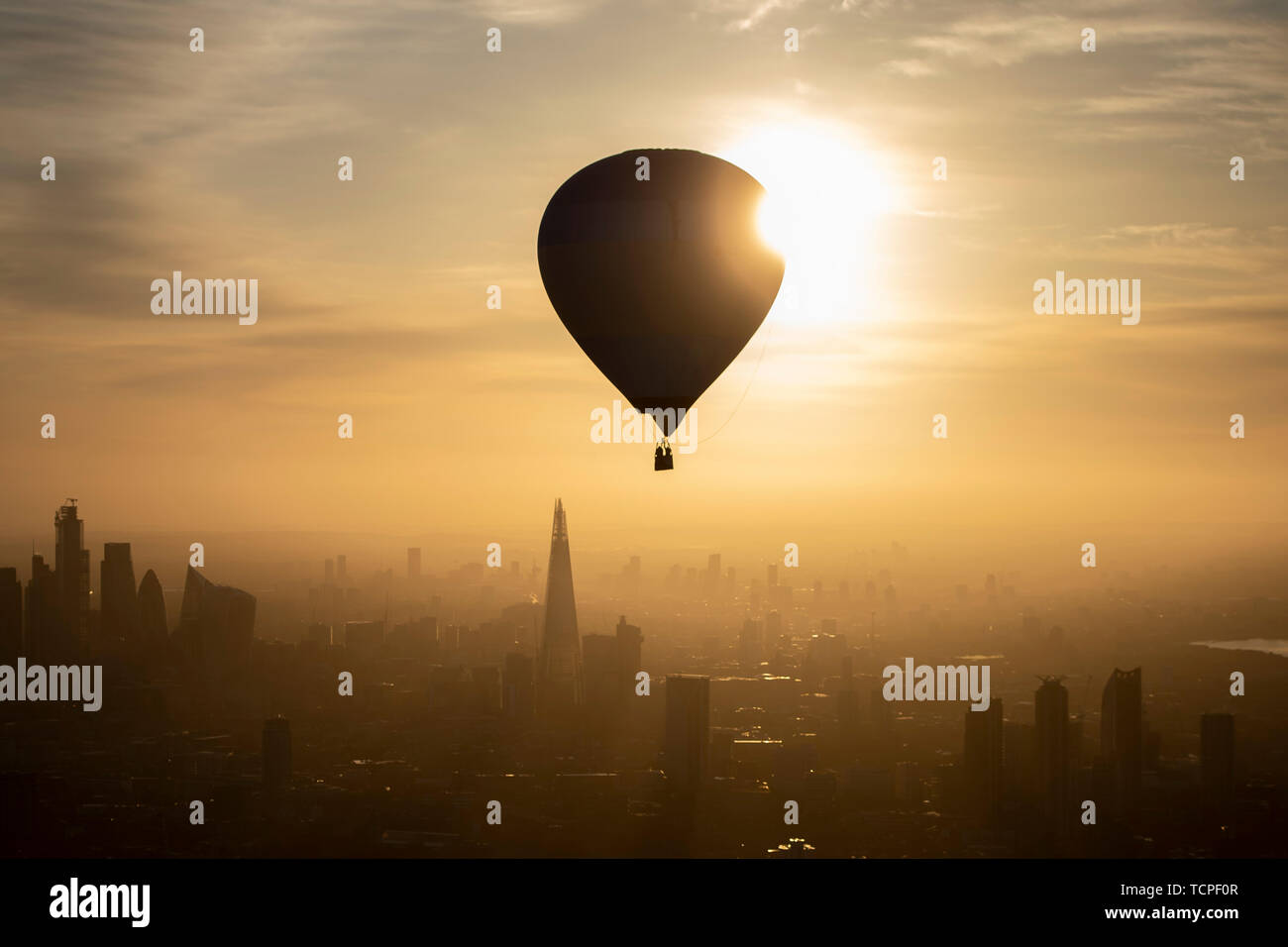 Hot air balloons over London during the 2019 RICOH Lord Mayor's Hot Air ...
