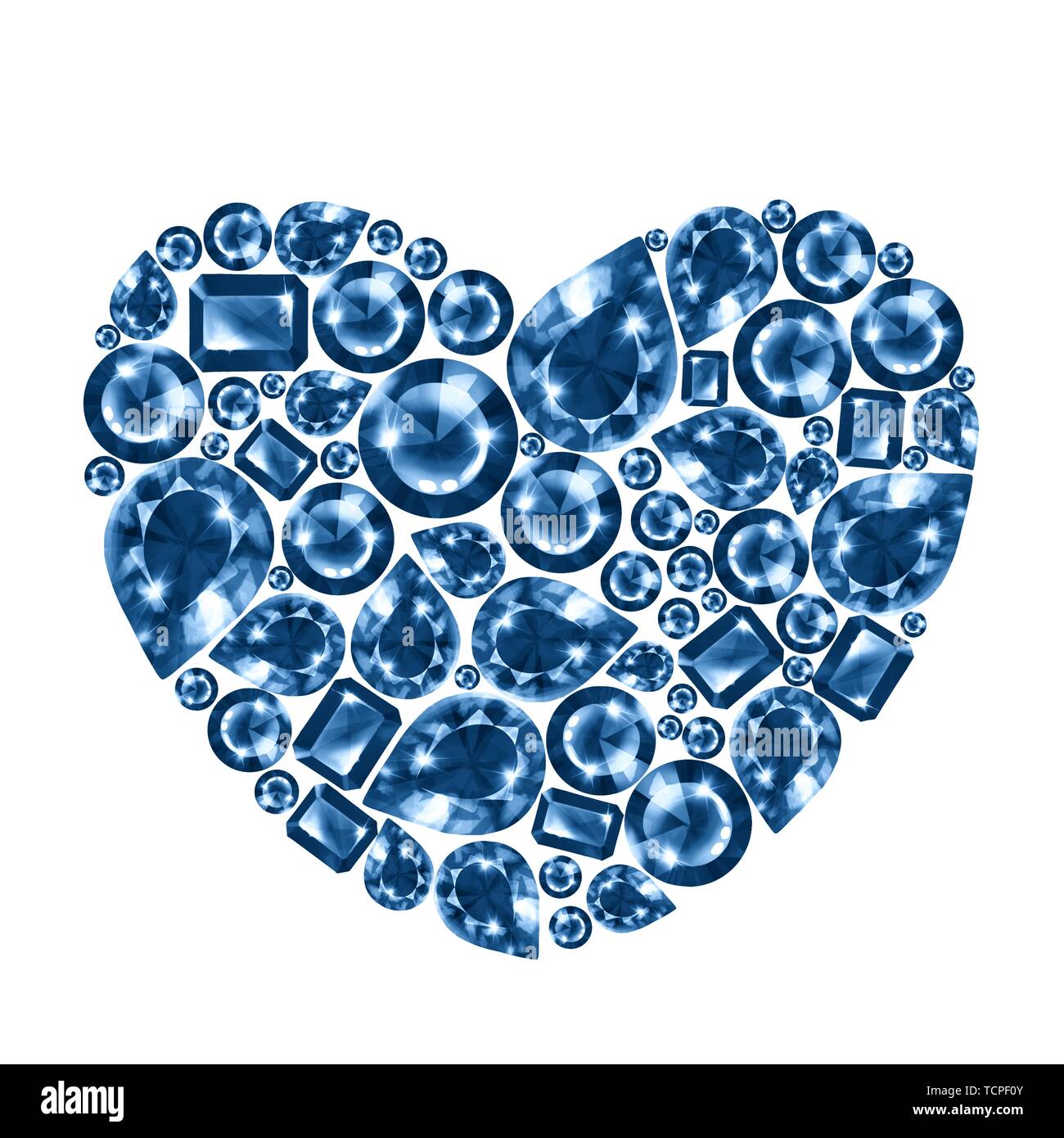 Diamond gem heart, isolated Stock Photo - Alamy