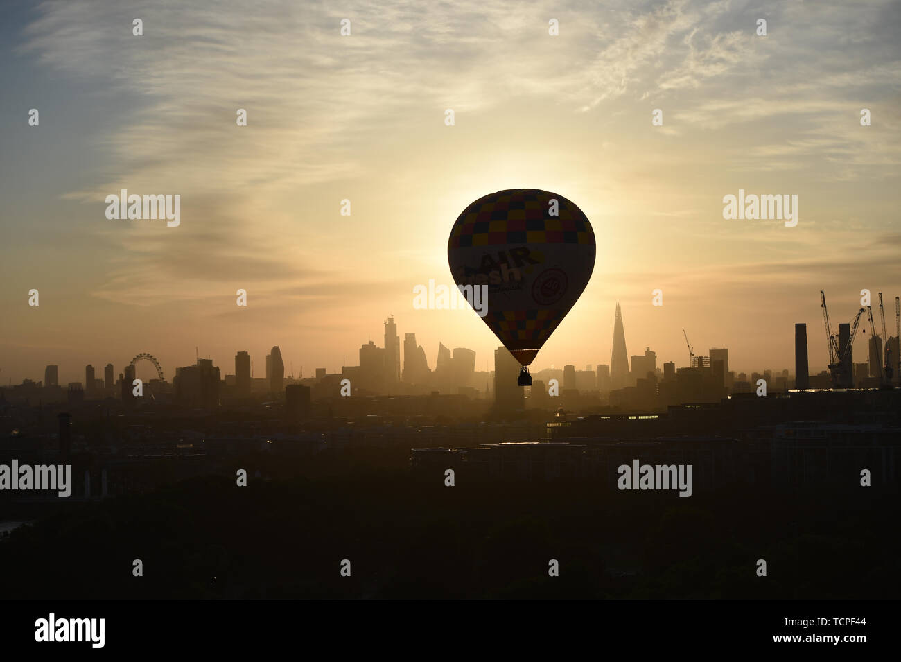 Hot air balloons over London during the 2019 RICOH Lord Mayor's Hot Air ...